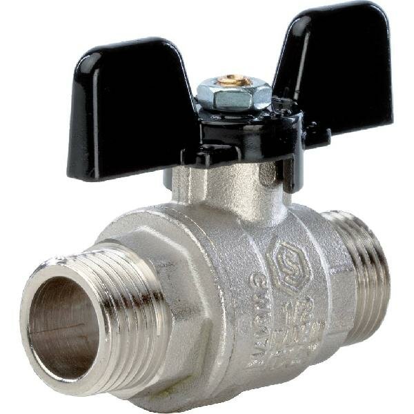 Кран шаровой полнопроходной STOUT НР/НР ручка бабочка 1/2 SVB-0006-200015