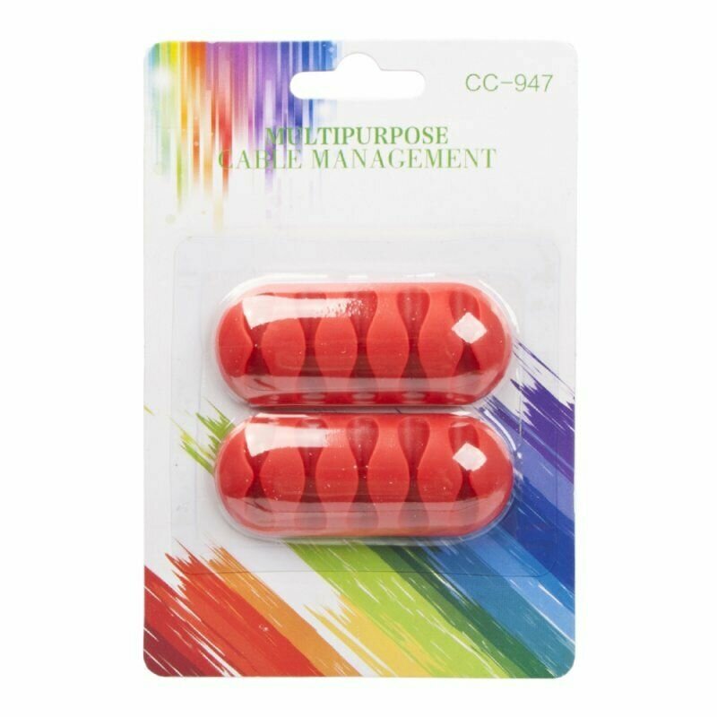 Держатель для проводов CC-947 комплект 2 шт, красный