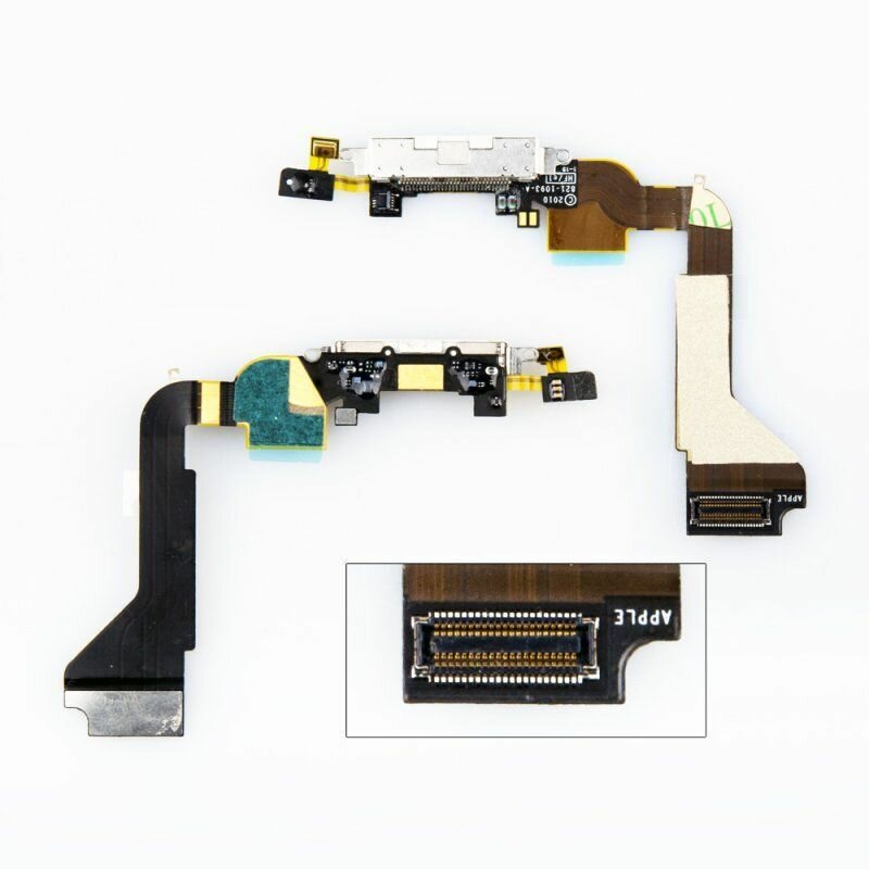 Системный разъем (разъем зарядки) для телефона Apple iPhone 4G, серый