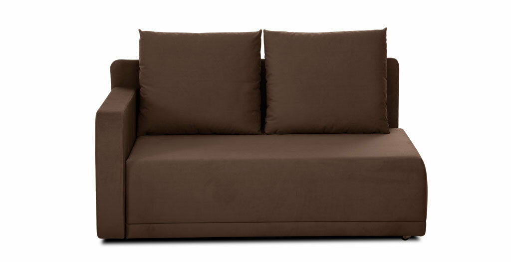 Кушетка раскладная PUSHE Спайк левый угол, велюр, коричневый Balance 235