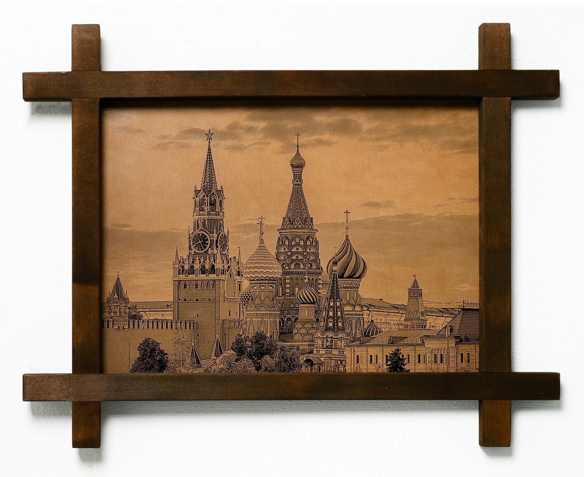 Картина интерьерная из кожи "Московский Кремль", BoomGift