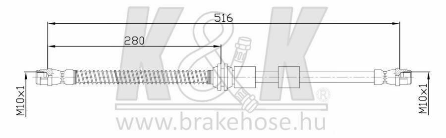 K K Шланг тормозной передний VW TOUAREG(7L)-9/06, AUDI Q7 3.0TDI Front K K