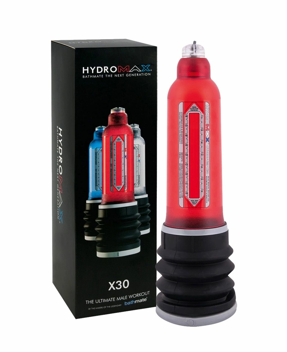 Гидропомпа Bathmate HYDROMAX30, ABS пластик, красная, 30 см (аналог Hydromax X7)
