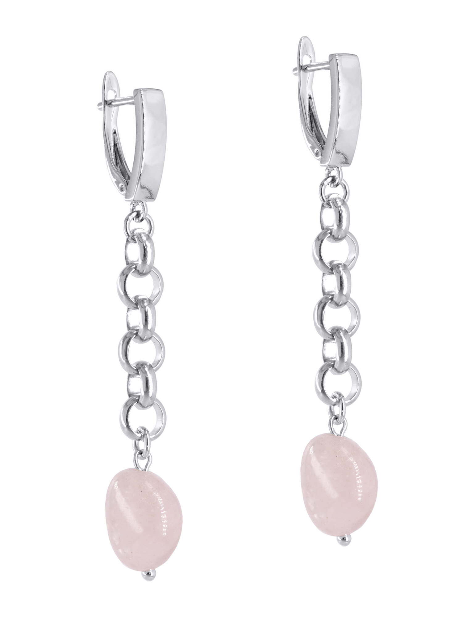 Серьги цепочки, с подвесками, кварц, аметист