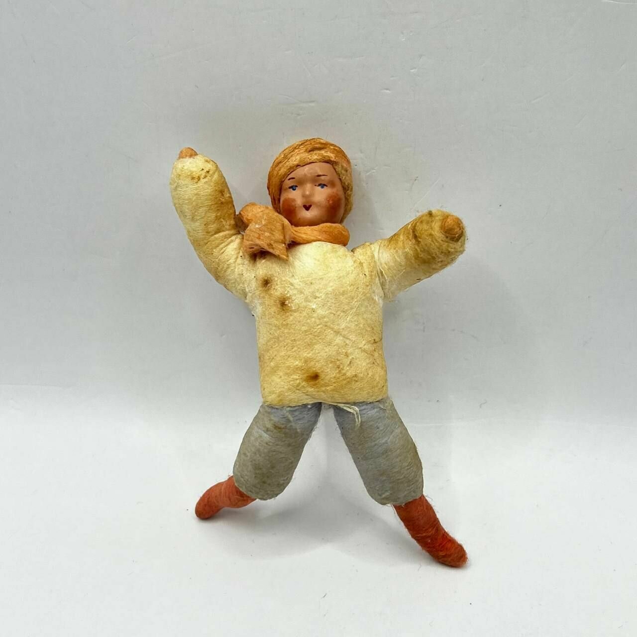 Ёлочная Игрушка "Мальчик" ватная, папье - маше! Редкость!