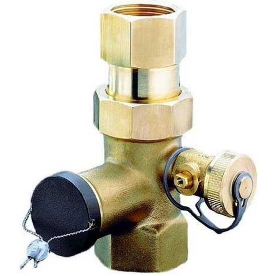 Колпачковый клапан Oventrop с пломбировочным устройством "Expa-Con", DN20, Rp3/4 (латунь)