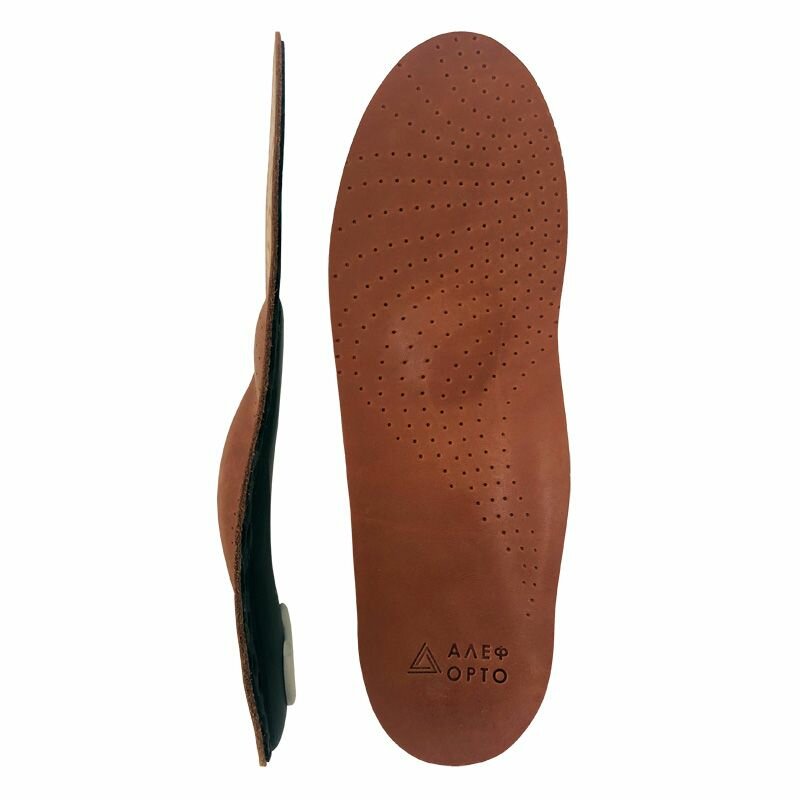 Ортопедические стельки "Алеф", каркасные, кожа, р-р 43-44, коричневые