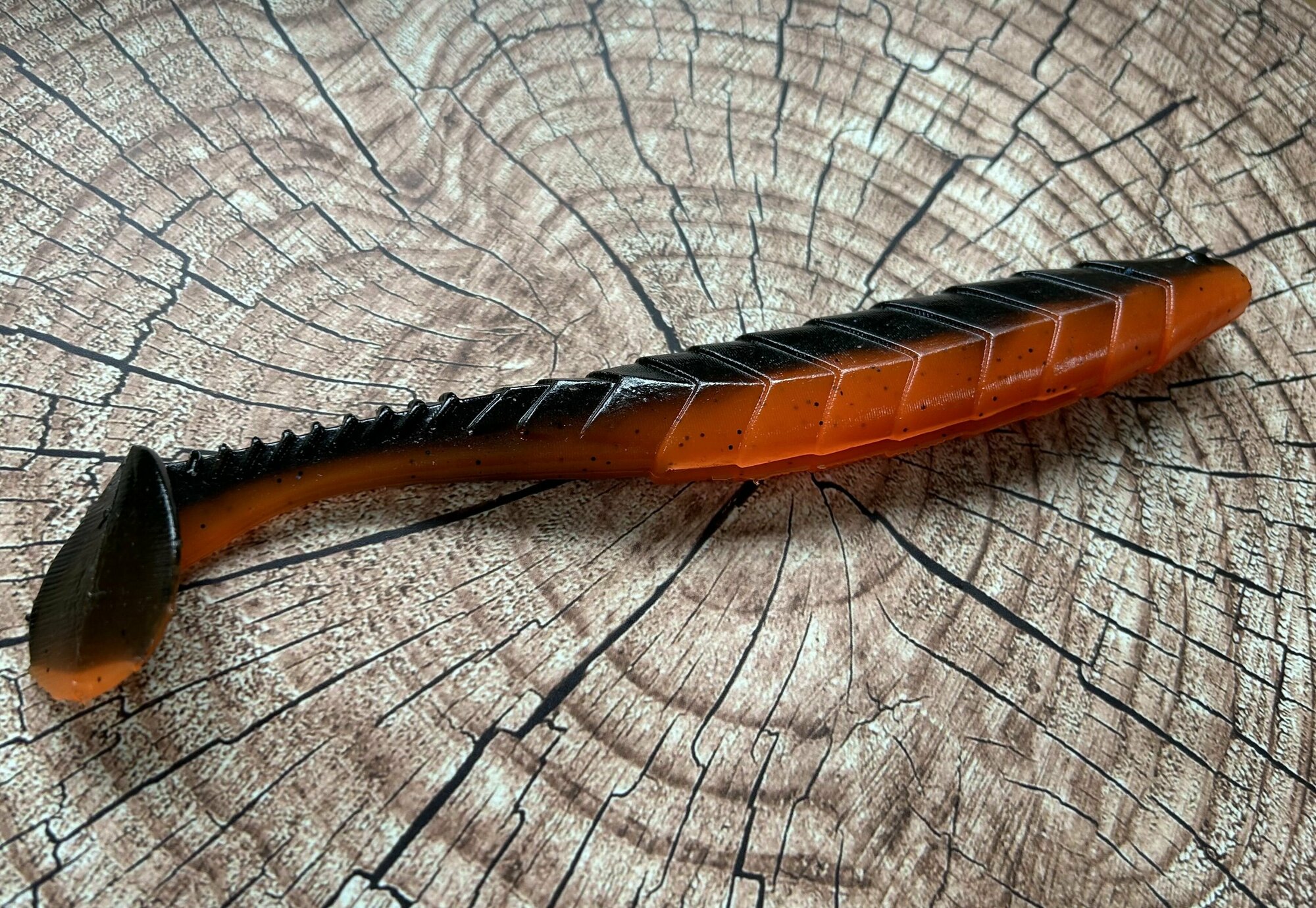 Мягкая силиконовая приманка Pike Minnow 25 см; 1шт; Черно-оранжевый/Black-Orange (UV)