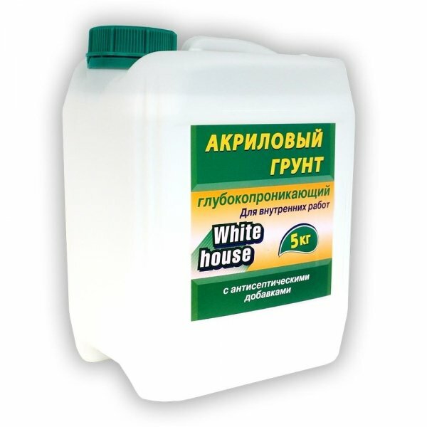 Грунтовка Акриловая White House 5кг Глубокопроникающая с Индикатором для Внутренних Работ.