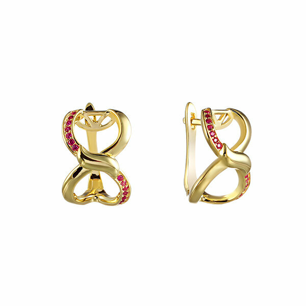 Серьги, серебро, 925 проба, фианит