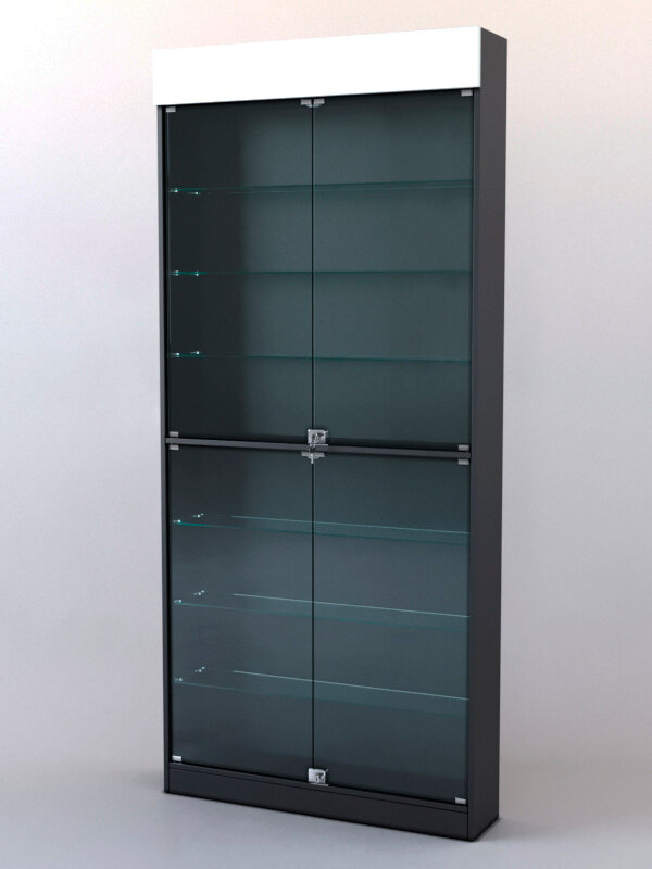 Витрина "шалость" №2-1-900 (задняя стенка ДВП), Черный + Белый