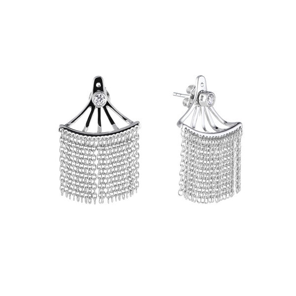 Серьги, серебро, 925 проба, фианит