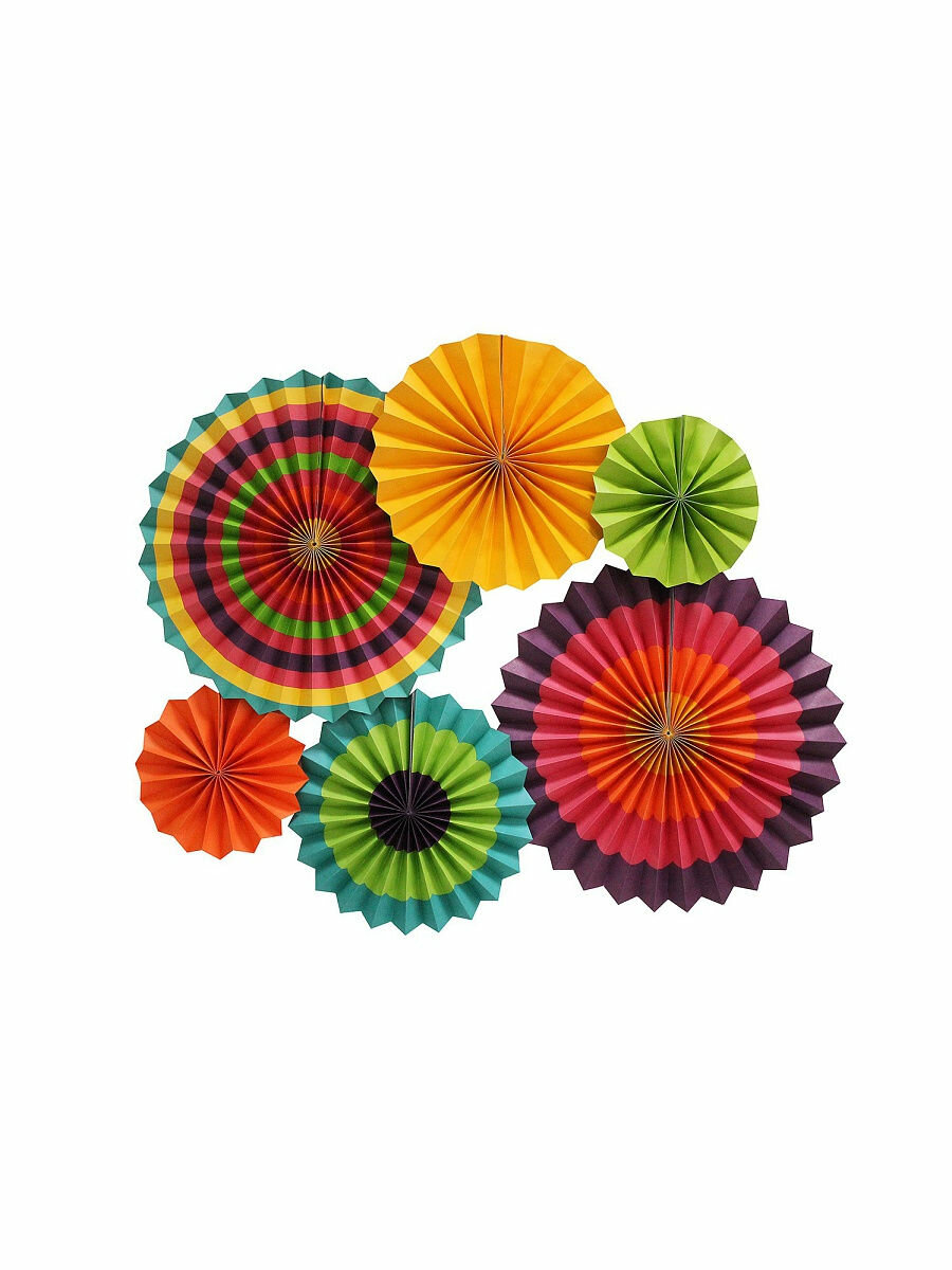 Набор фантов вееров Мексиканский 6 шт для декора и украшения