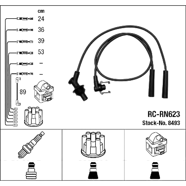 NGK 8493 комплект в / в проводов rc-rn623