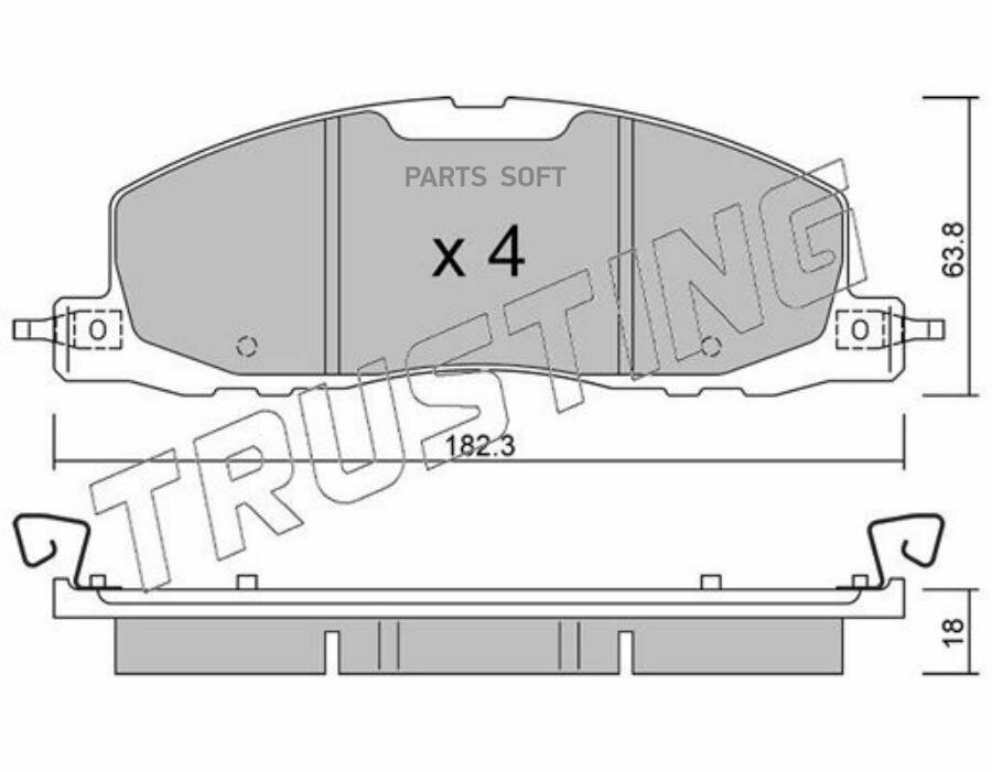 К-т дисков. тормоз. Колодок FORD USA Explorer VI 2019- Front Trusting арт. 13300