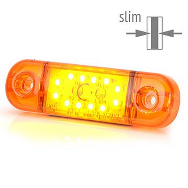 WAS 714 фонарь габаритный боковой желтый 12v-24v led провод 23cm \