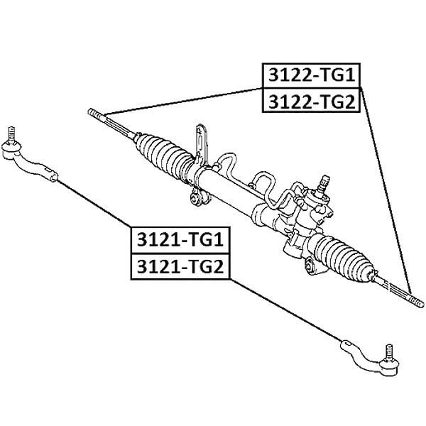 ASVA 3121-tg1 (T113400010 / T113401050) наконечник рулевой левый chery chery tiggo t11 2006-