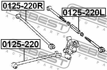 Тяга задн. поперечн. регулир. TOYOTA AVENSIS AT220/, 0125220L FEBEST 0125-220L