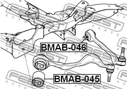 Сайлентблок подвески гидравлический, BMAB045 FEBEST BMAB-045
