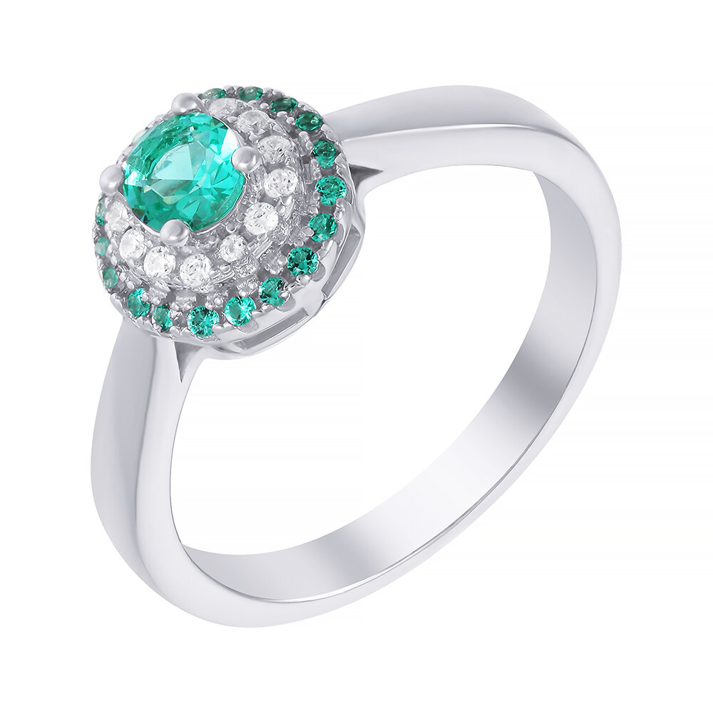 Кольцо, серебро, 925 проба, фианит