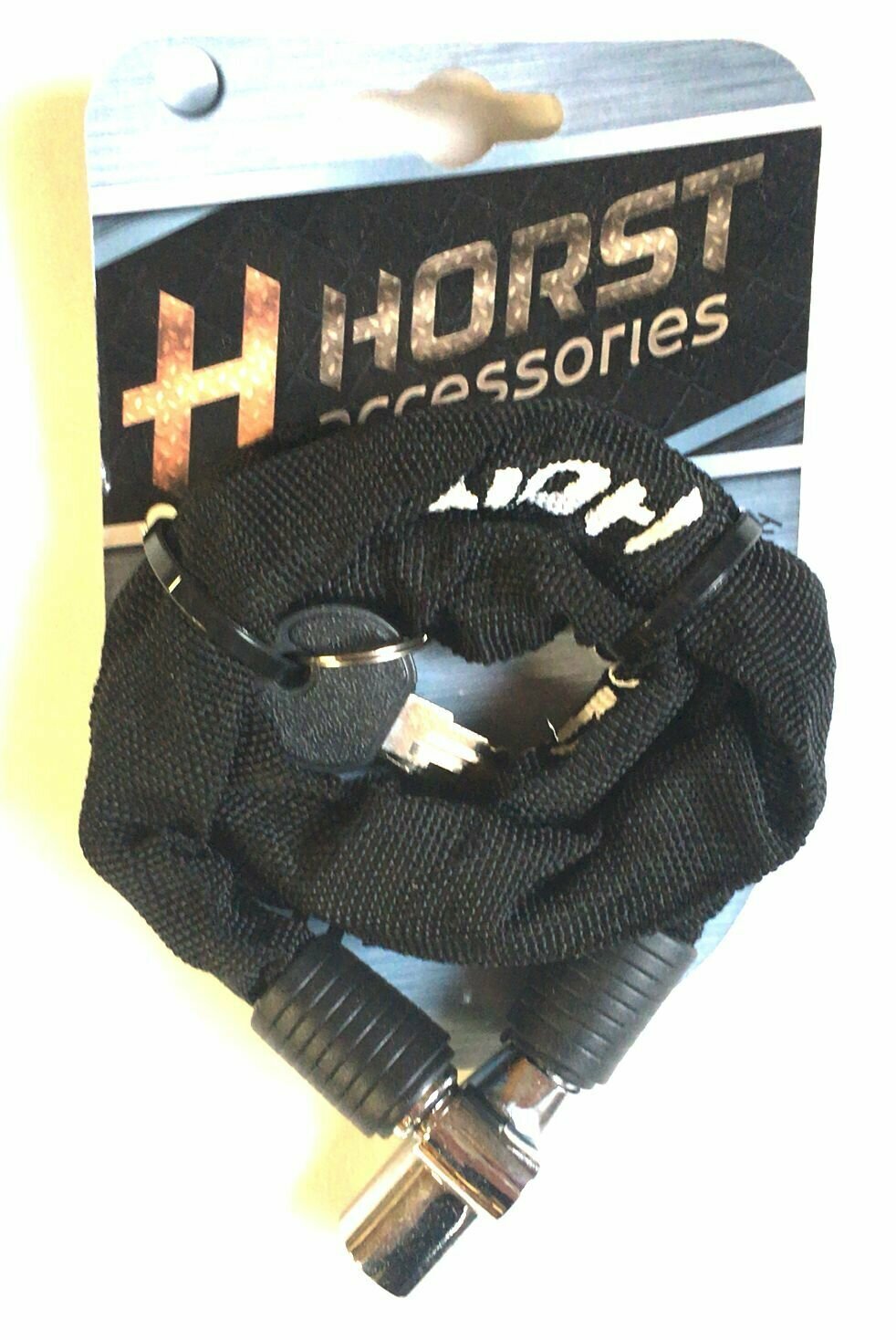Велозамок цепь HORST. Размер: 3.5х800мм. На ключе. Цвет: Черный.