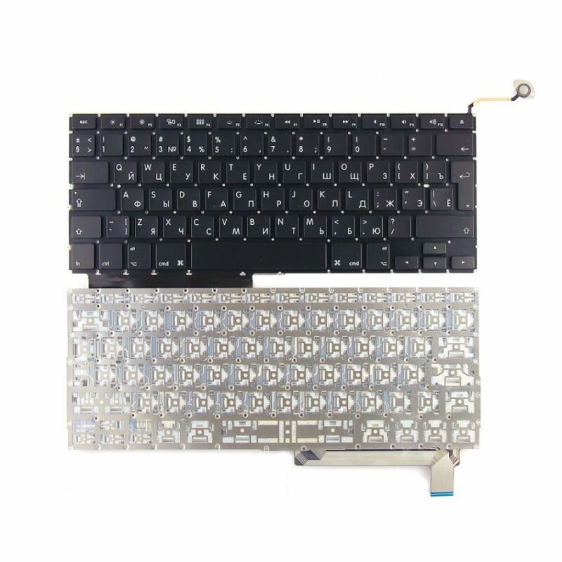 Клавиатура для ноутбука Apple MacBook A1286 с SD черная, большой Enter