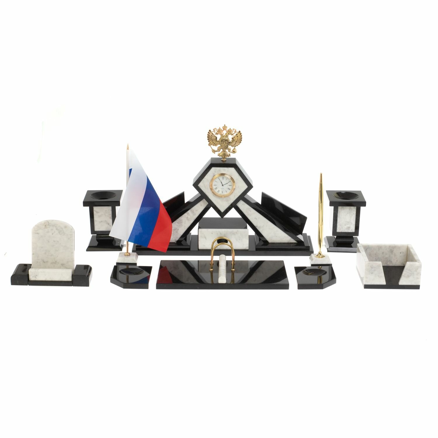 Настольный набор "Герб" из мрамора 126823