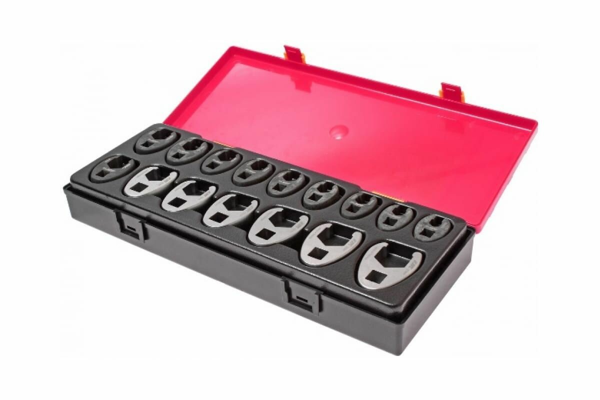 Набор ключей разрезных односторонних 3/8" 10-19мм; 1/2" 21-27мм 16 предметов JTC-K6161