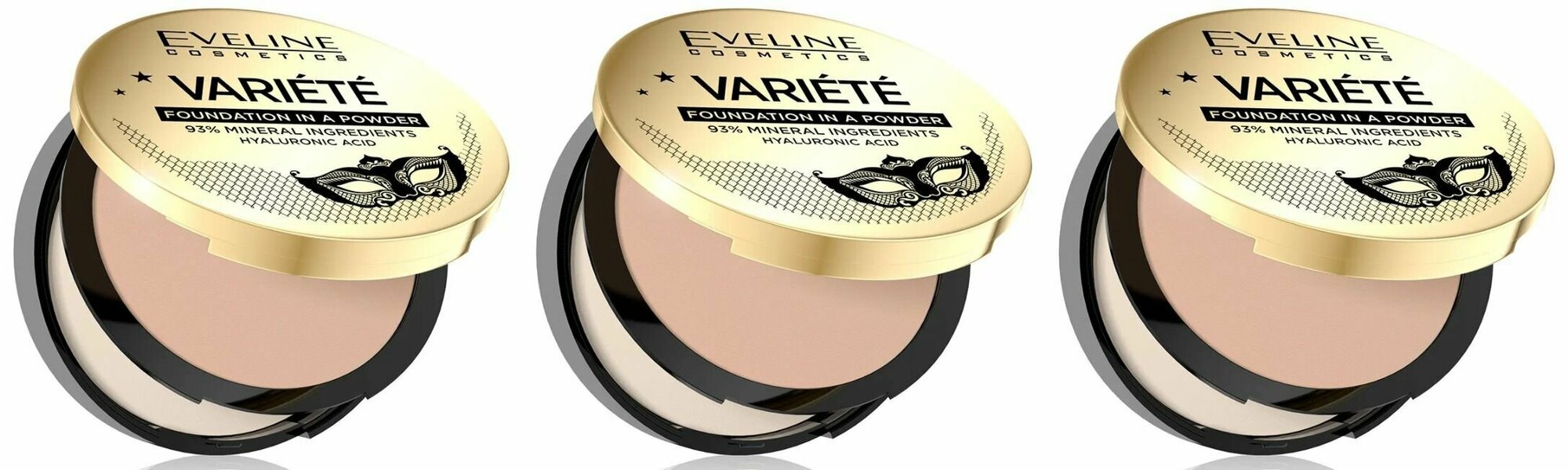 Eveline Cosmetics Минеральная компактная пудра для лица Variete, тон №13 Beige, 8 гр, 3 шт