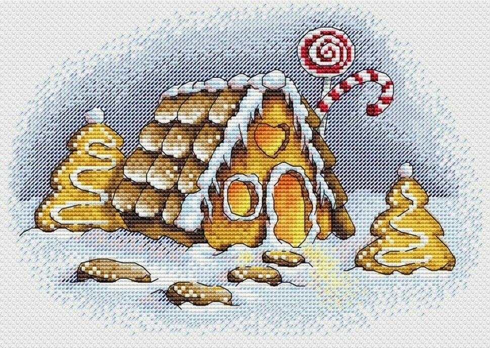 Набор для вышивания Жар-Птица #М-192 Пряничная зима, Счетный крест, 23 x 16 см