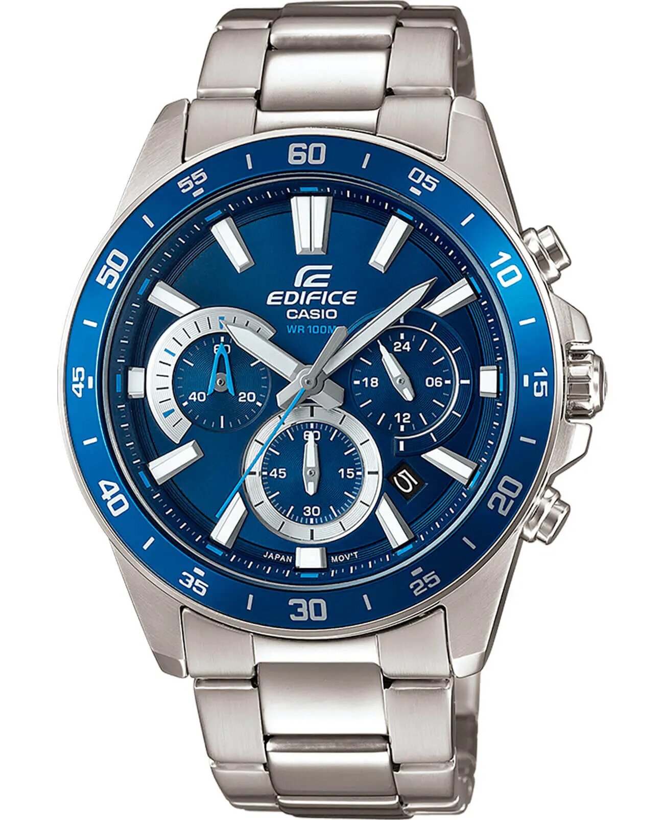 Наручные часы CASIO Edifice, серебристый/синий