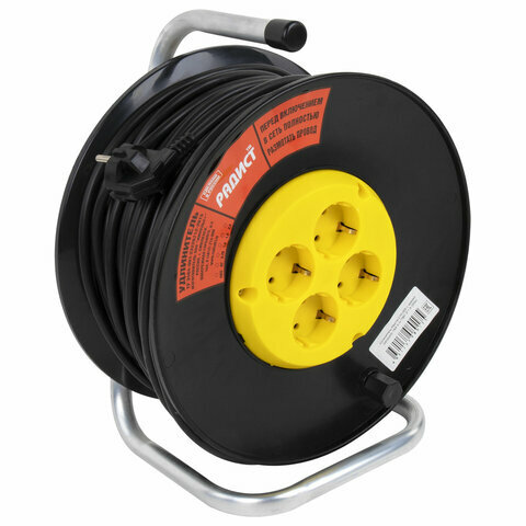 Удлинитель на катушке радист РБК16-270-005, 4 розетки с заземлением, 50 м, 3х1.5 мм, 2200 Вт, 2395