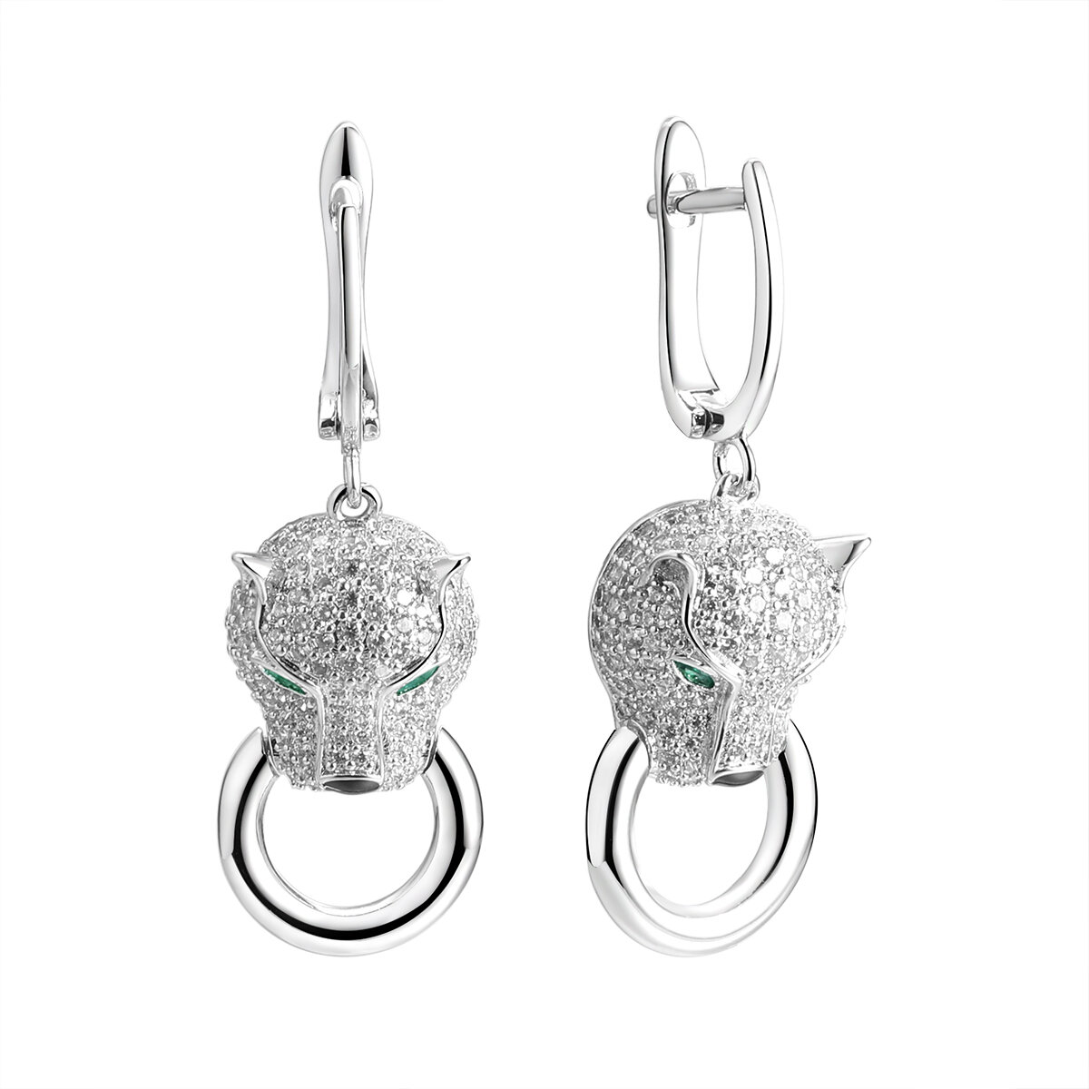 Серьги, серебро, 925 проба, эмаль, фианит, шпинель