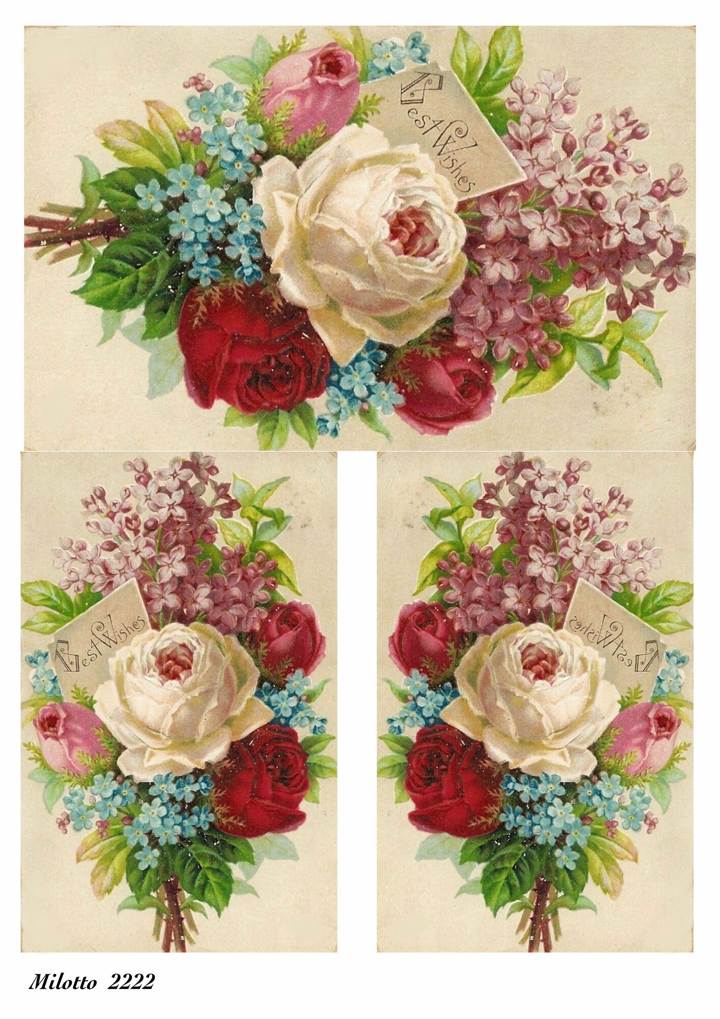 Декупажная карта А4 рисовая бумага цветы розы 2222