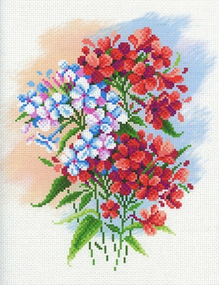 Канва с рисунком для вышивания М. П. Студия СК-057 Букет чудес, 20 x 24 см (Нитки в в комплект не входят.)