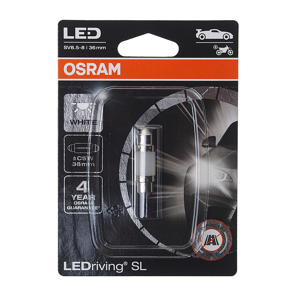 Лампа светодиодная 12V C5W SV8.5-8 36мм двухцокольная блистер (1шт.) OSRAM