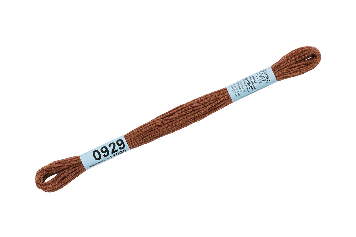 Мулине GAMMA нитки для вышивания 8м. 0929 коричневый, 1 штука.