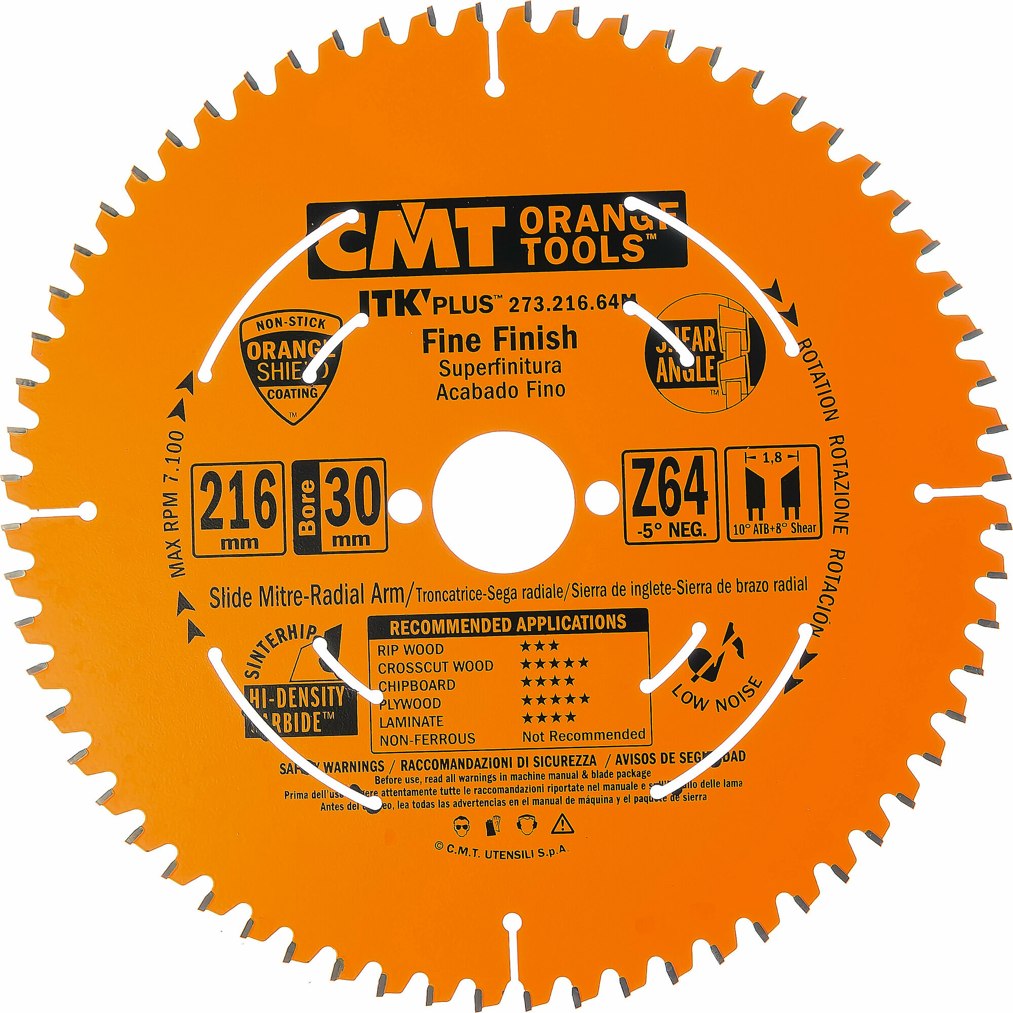 Диск пильный 216x30x1,8/1,2 -5 10 ATB + 8 SHEAR Z 64