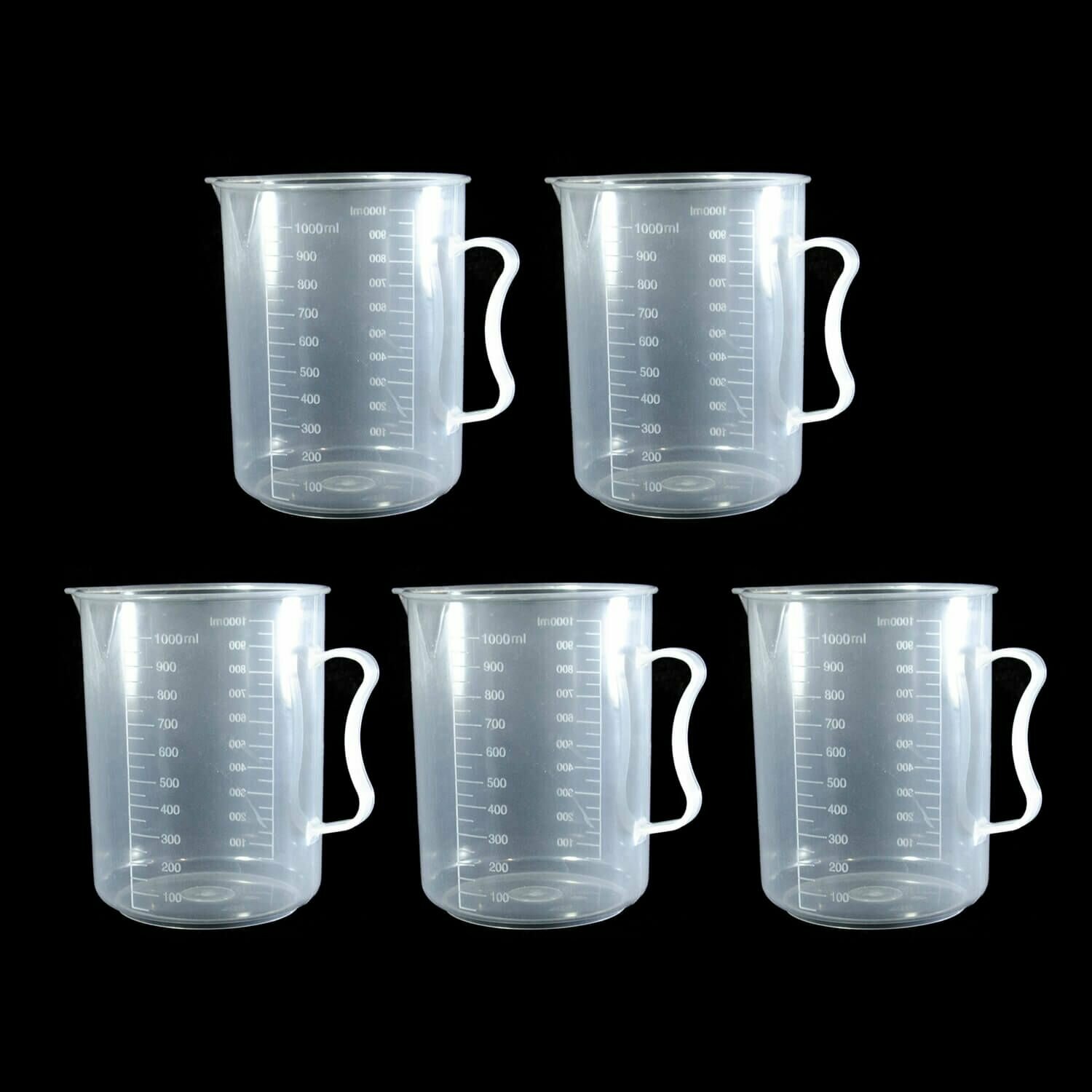 Мерный стакан пластиковый, 1 литр (5 шт.)