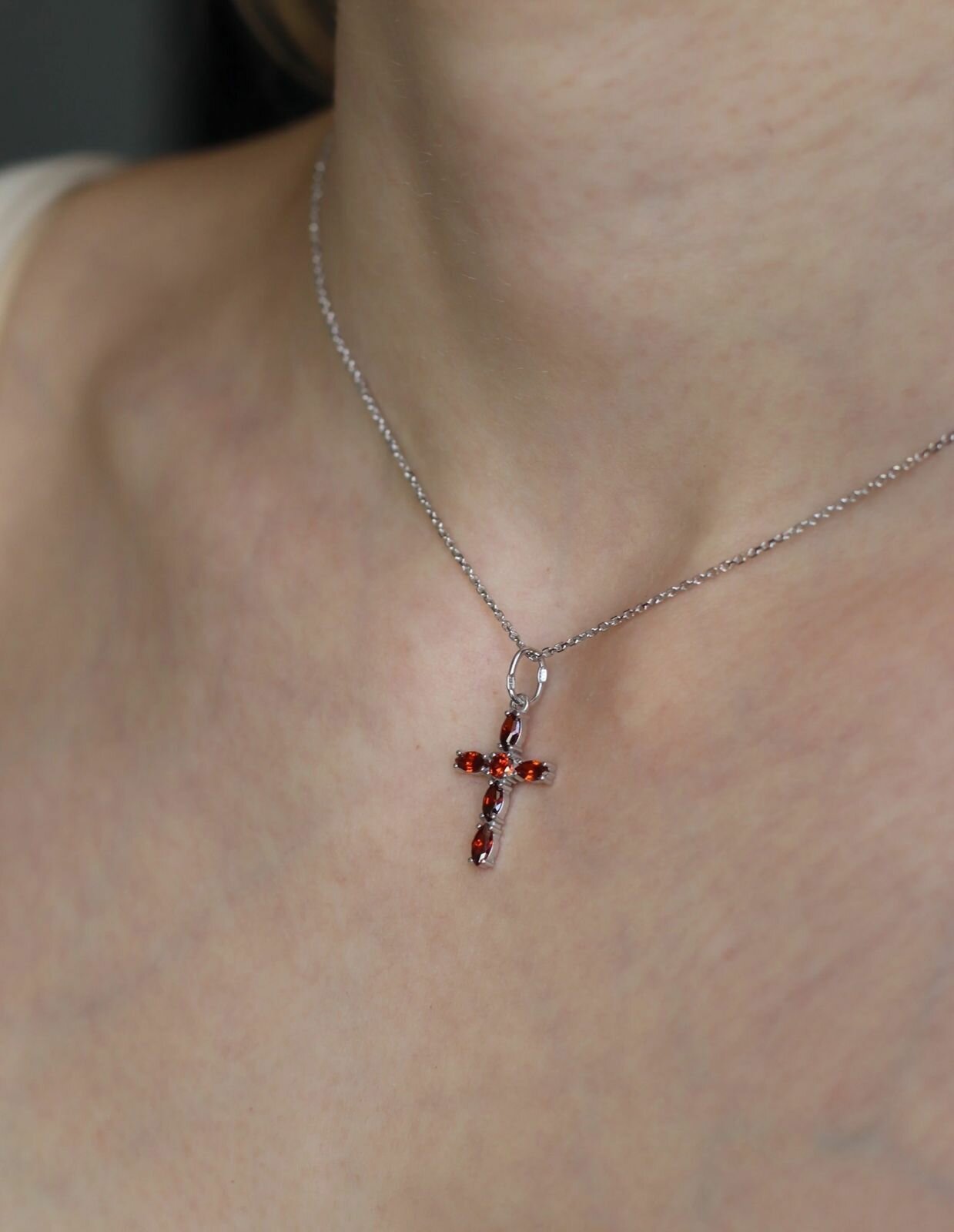 Подвеска, серебро, 925 проба, фианит