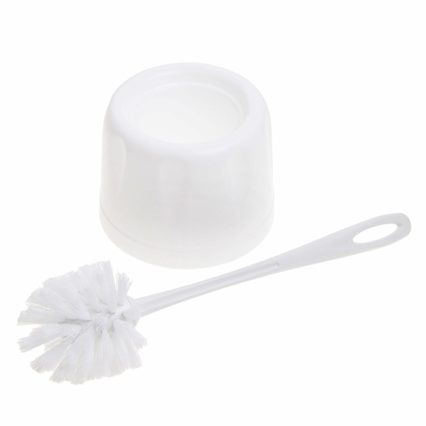 Ершик для унитаза Стандарт, белый, комплект, с подставкой, пластик