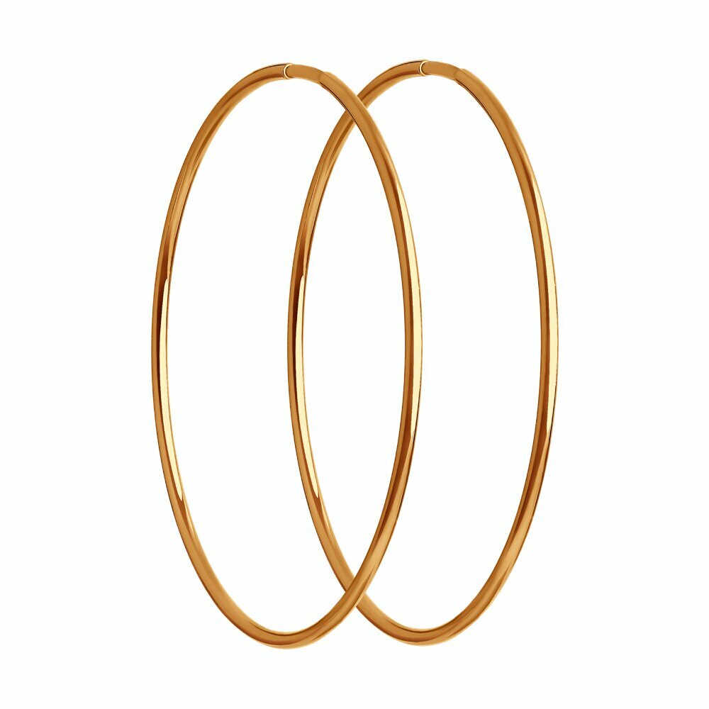 Серьги конго, красное золото, 585 проба