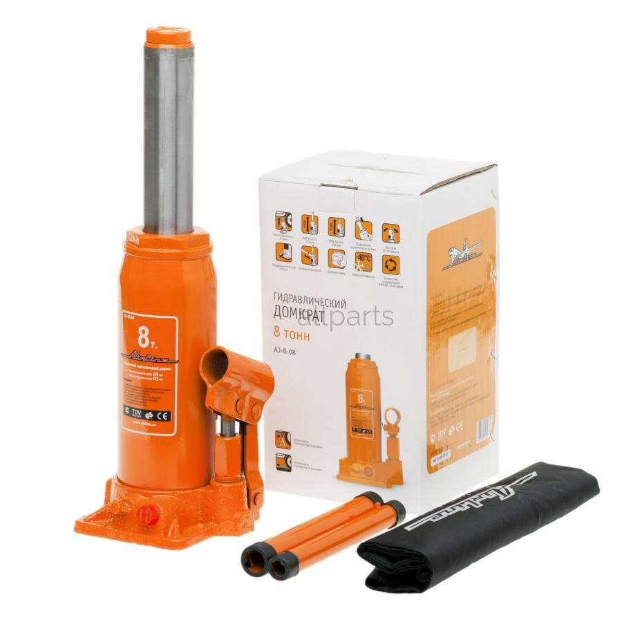 AIRLINE AJ-B-08 Домкрат бутылочный 8т 245-475мм PRO (AJ-B-08)