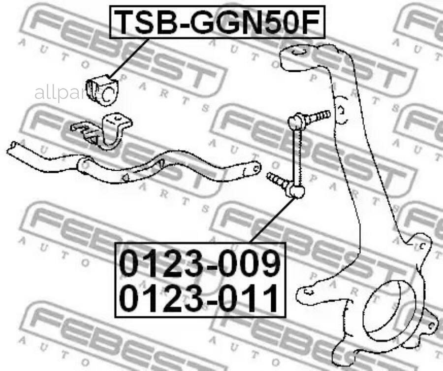 FEBEST TSB-GGN50F втулка переднего стабилизатора D30 (TOYOTA HILUX GGN15/GGN25 2005-) FEBEST