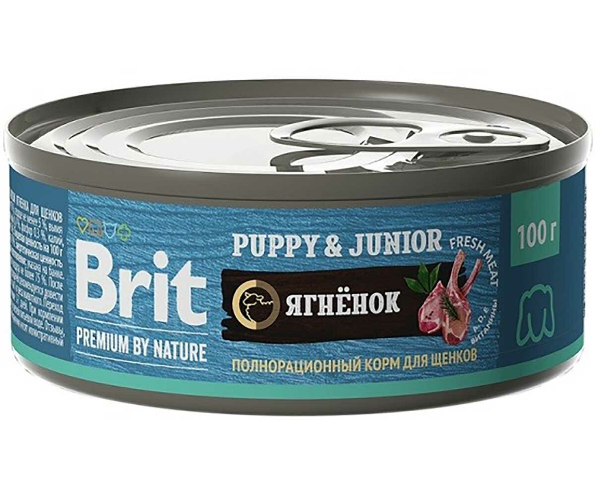 Консервы Brit для щенков ягненок premium by nature 100г 5048939