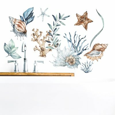 Наклейка в ванную комнату «Флора океана»