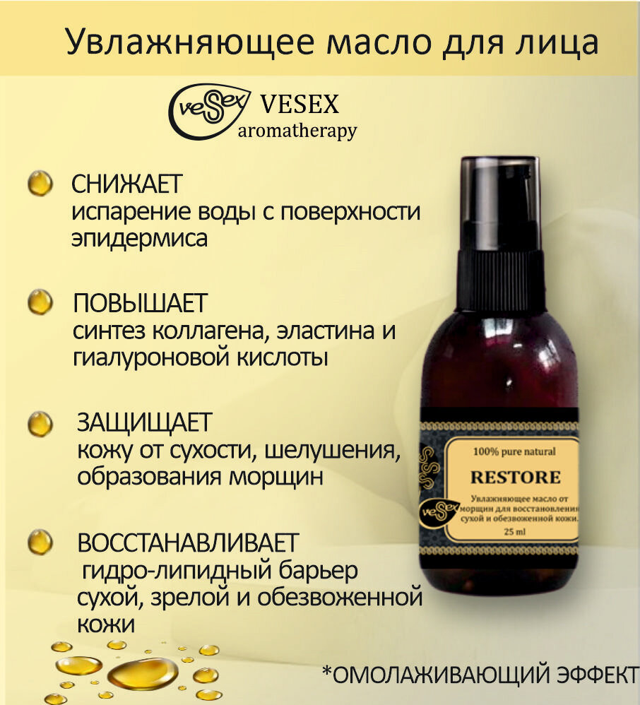 VESEX Восстанавливающее масло для сухой кожи / Restore 25 мл.
