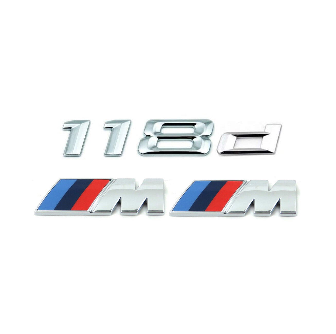 Комплект: шильдик на багажник длям BMW 120i + 2 эмблемы на крыло M-performance хром