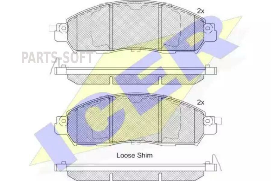 Колодки торм. пер. NISSAN NAVARA (07/14-) Icer арт. 182249