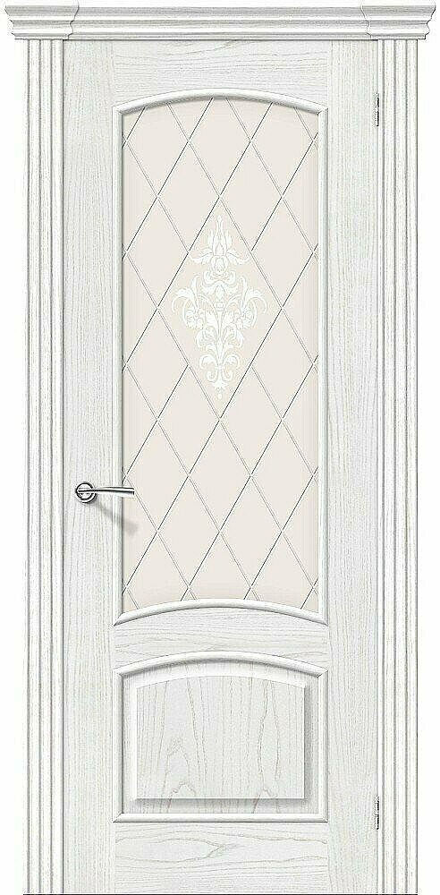 Дверь Амальфи / Цвет Т-23 (Жемчуг) / Стекло Худ. / Двери Браво